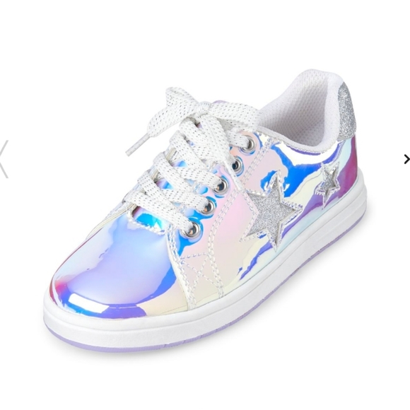 The Children's Place | Shoes | Girls Glitter Star Holographic Low Top ...